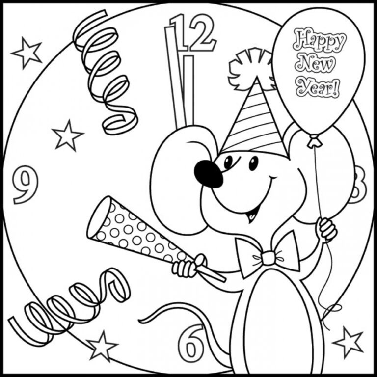 New Years Printable Coloring Pages - We Love Printables