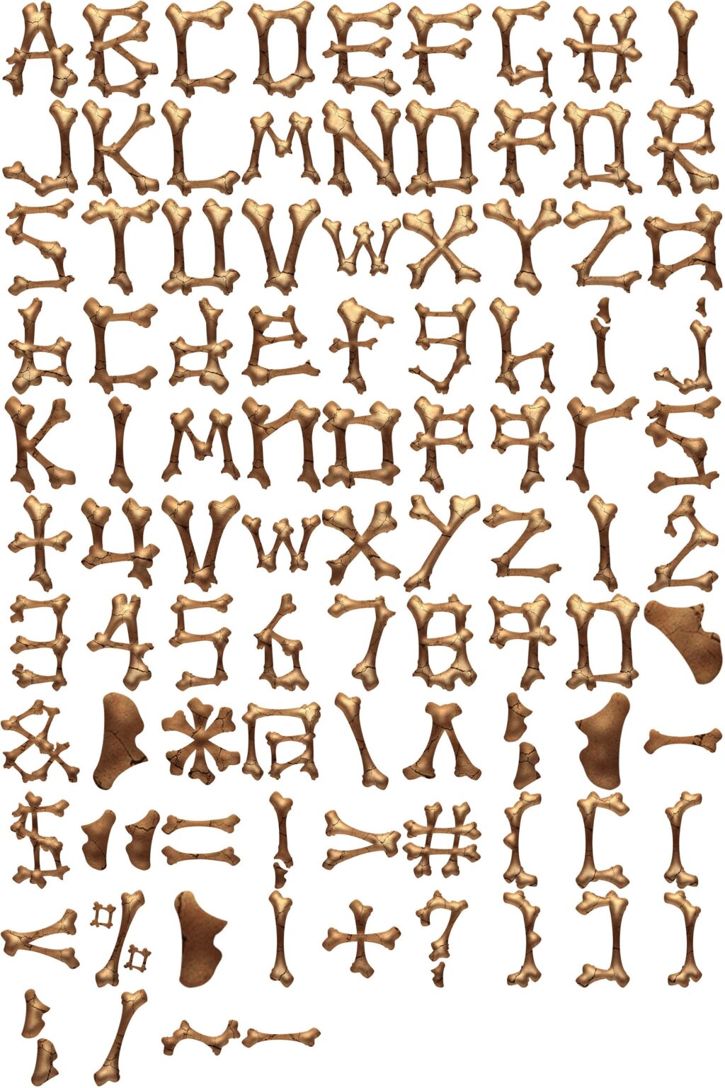 Free Printable Bone Letters - We Love Printables