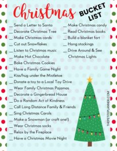 Christmas Bucket List Printable - We Love Printables