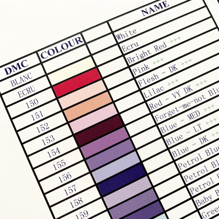 Free Printable Dmc Color Chart - We Love Printables