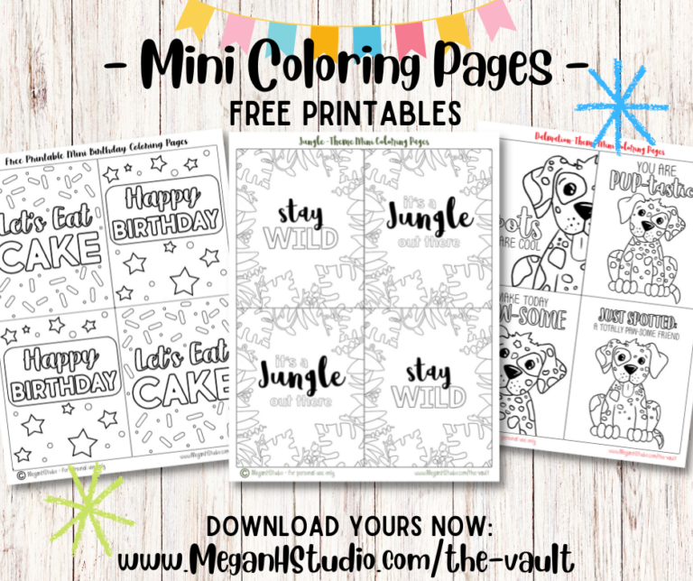 Mini Coloring Pages Printable - We Love Printables