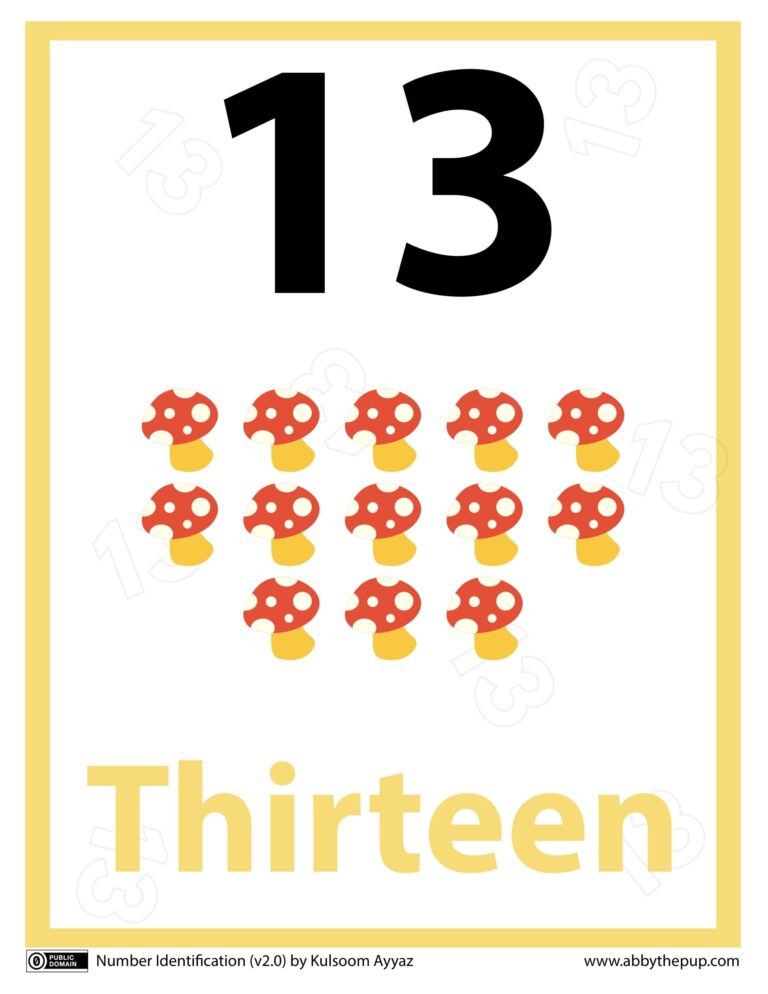 Printable Number 13 Craft Preschool - We Love Printables