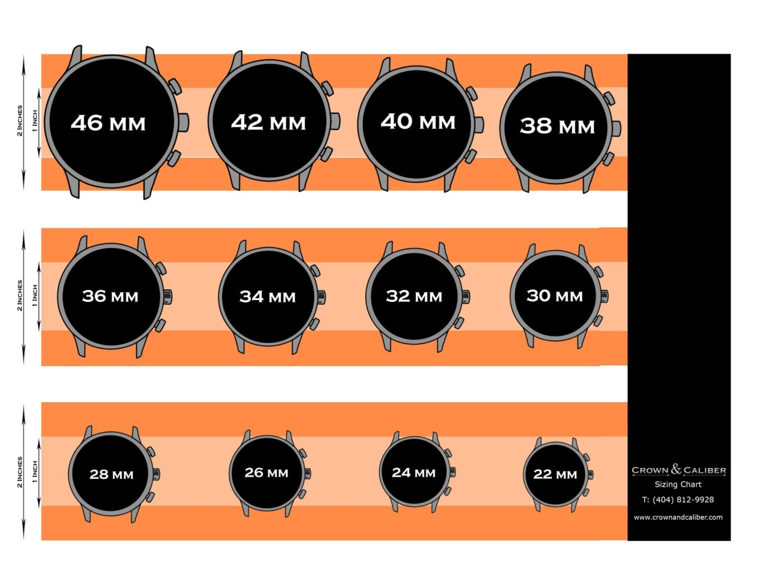 Printable Watch Band Size Chart - We Love Printables