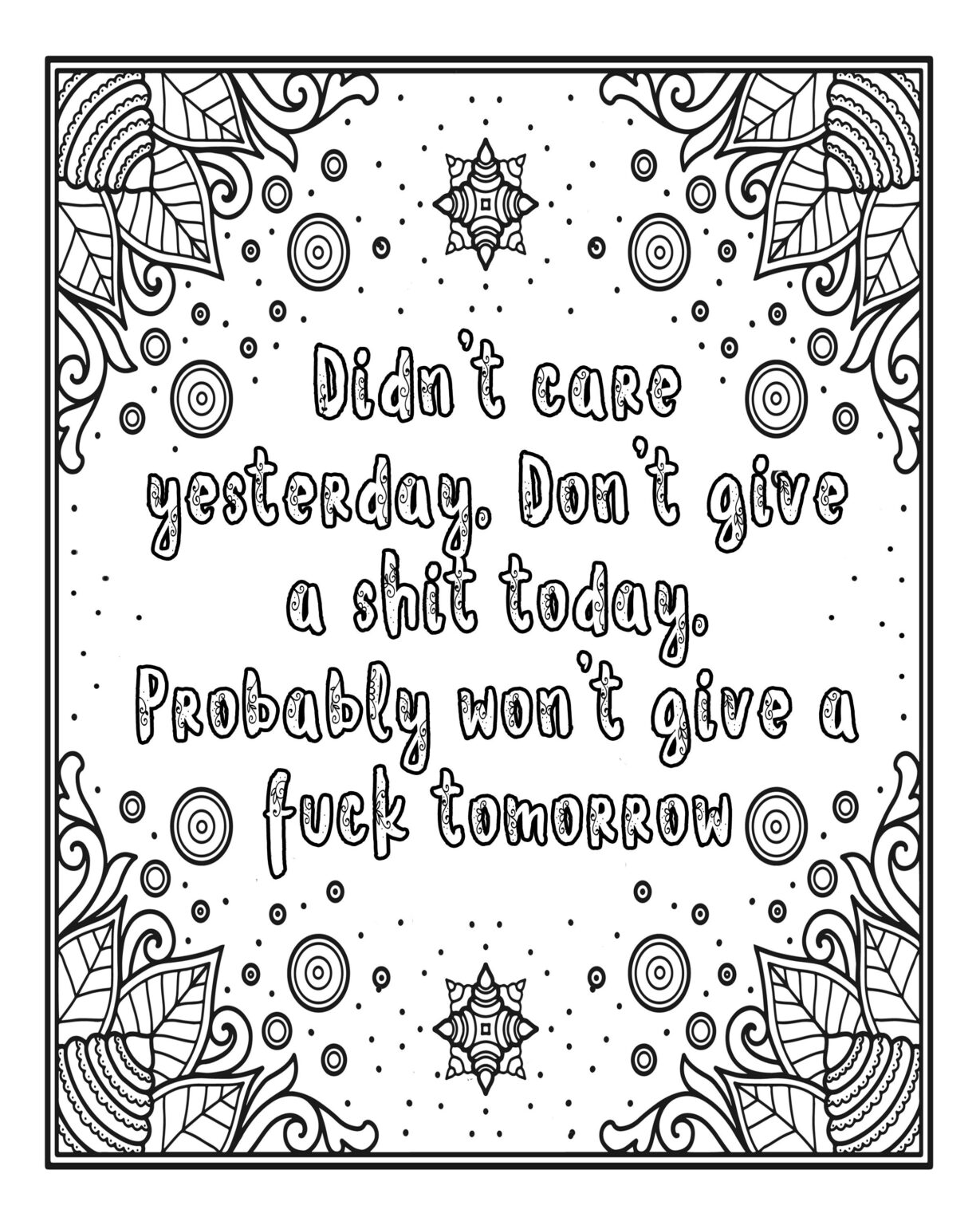 Printable Swear Word Coloring Pages - We Love Printables