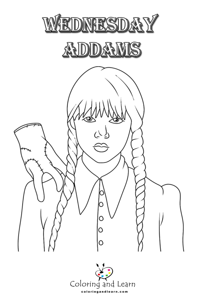 Wednesday Addams Coloring Page Printable - We Love Printables